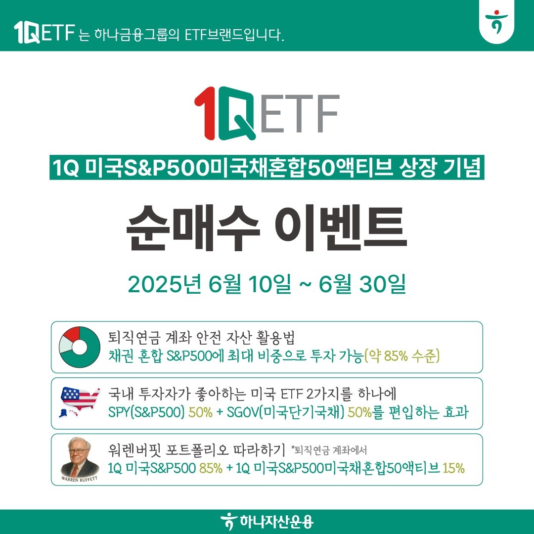 하나자산운용, '1Q 미국S&P500미국채50액티브' ETF 상장 - 머니S
