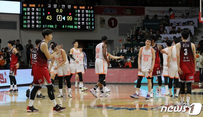 [사진] 안양 KGC '플레이오프 최다득점차 승리' - 머니S