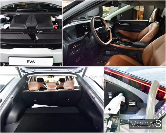 [머니S포토] 수평적 조형·新 디자인 요소로 모던함 강조 '더 뉴 EV6'실내 - 머니S